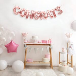 Big Congrats Balloon Rose Gold 16 inch Letters Banner Graduation Party Decorations Supplies