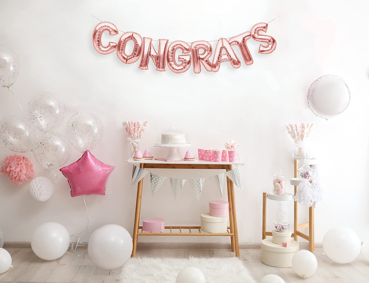 Big Congrats Balloon Rose Gold 16 inch Letters Banner Graduation Party Decorations Supplies