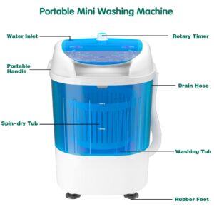 Renatone EP24895 5.5lbs Mini Washing Machine w/Spin Dryer, Transparent