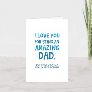 Naughty Fathers Day Card, Funny Birthday Card for Dad Husband, Cheeky Card From Wife