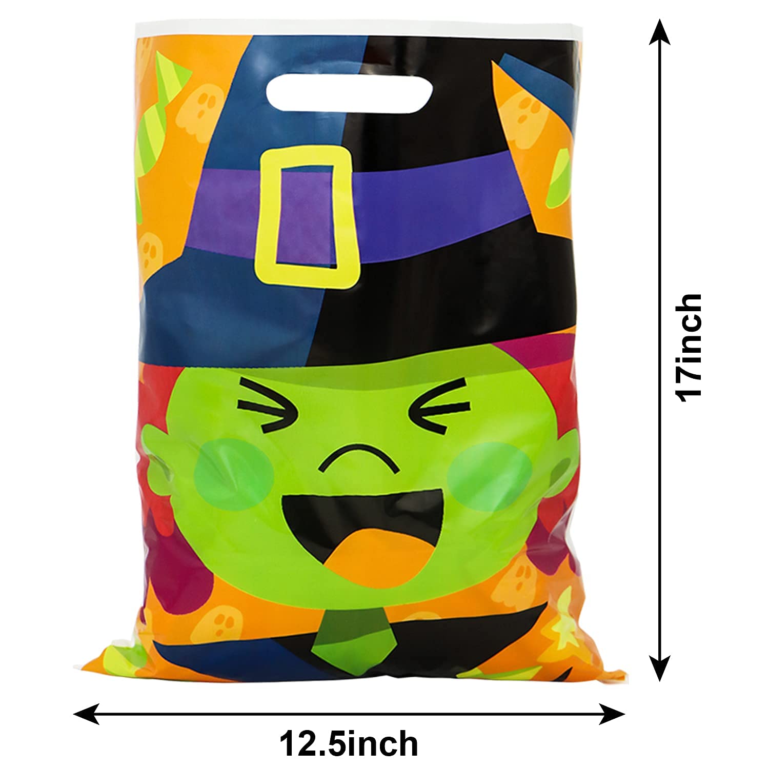 JOYIN 72 Pcs Halloween Treat Bags with 6 Designed Characters, Halloween Plastic Goodie Bags, Halloween Candy Bags, Halloween Trick or Treat Bags for Halloween Snacks Stuffers Party Favor Supplies