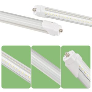 WAHADI 6 Pack 6FT T8 LED Tube Light Bulbs 40W 6000K Daylight with Dual-Row LED Single pin Fa8 Cap 6 Foot T10 T12 Fluorescent Lamp Replacement for Garage, Shop, Warehouse