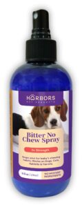 harbor's bitter no chew spray | 3 x strength chewing deterrent spray | anti chew behavior training aid | stops destructive chewing and licking of shoes, bandages, paws, fur & furniture | made in usa