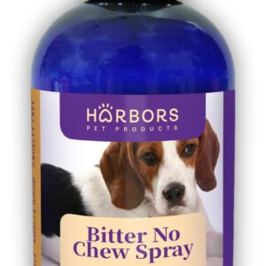 Harbor's Bitter No Chew Spray | 3 X Strength Chewing Deterrent Spray | Anti Chew Behavior Training Aid | Stops Destructive Chewing and Licking of Shoes, Bandages, Paws, Fur & Furniture | Made in USA