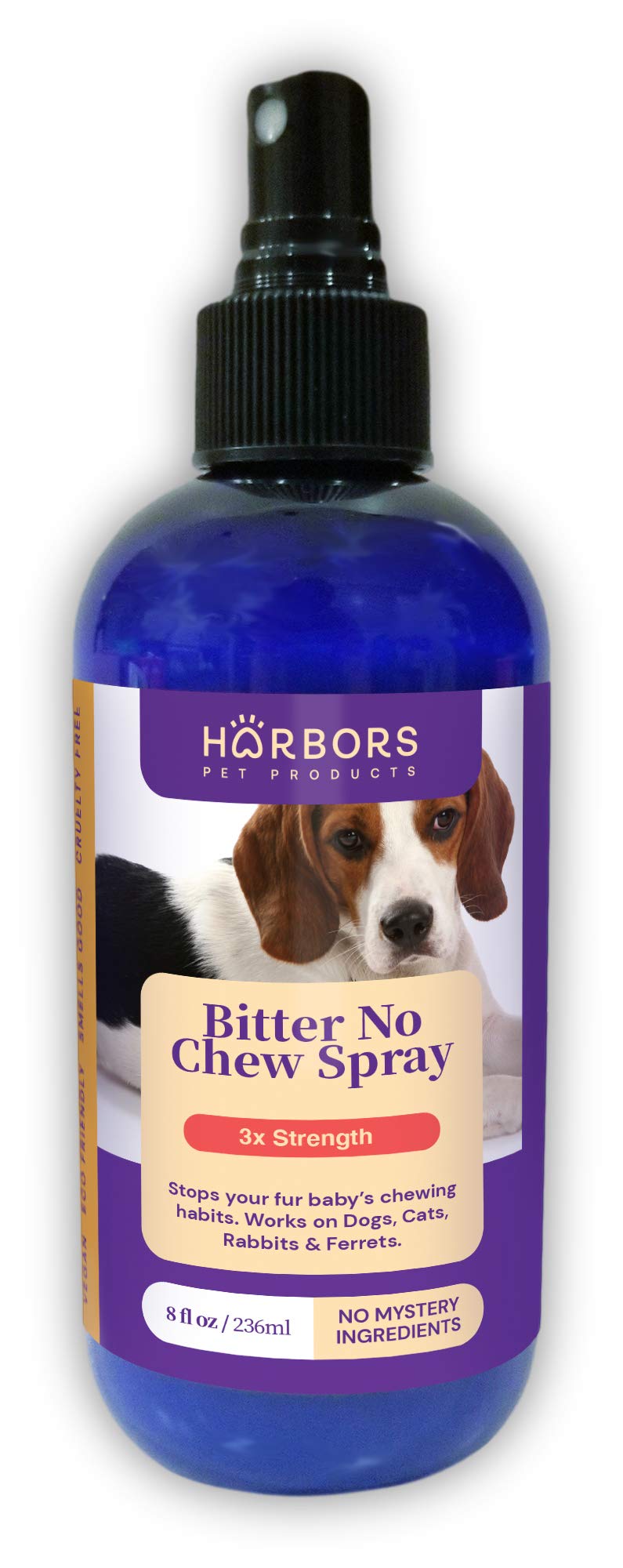 Harbor's Bitter No Chew Spray | 3 X Strength Chewing Deterrent Spray | Anti Chew Behavior Training Aid | Stops Destructive Chewing and Licking of Shoes, Bandages, Paws, Fur & Furniture | Made in USA