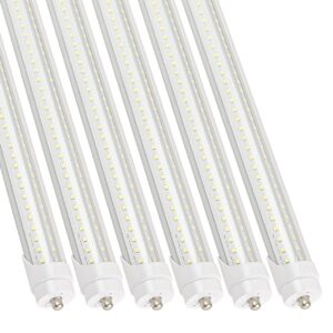 wahadi 6 pack 6ft t8 led tube light bulbs 40w 6000k daylight with dual-row led single pin fa8 cap 6 foot t10 t12 fluorescent lamp replacement for garage, shop, warehouse