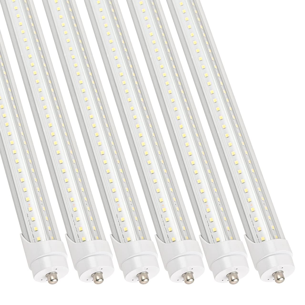 WAHADI 6 Pack 6FT T8 LED Tube Light Bulbs 40W 6000K Daylight with Dual-Row LED Single pin Fa8 Cap 6 Foot T10 T12 Fluorescent Lamp Replacement for Garage, Shop, Warehouse