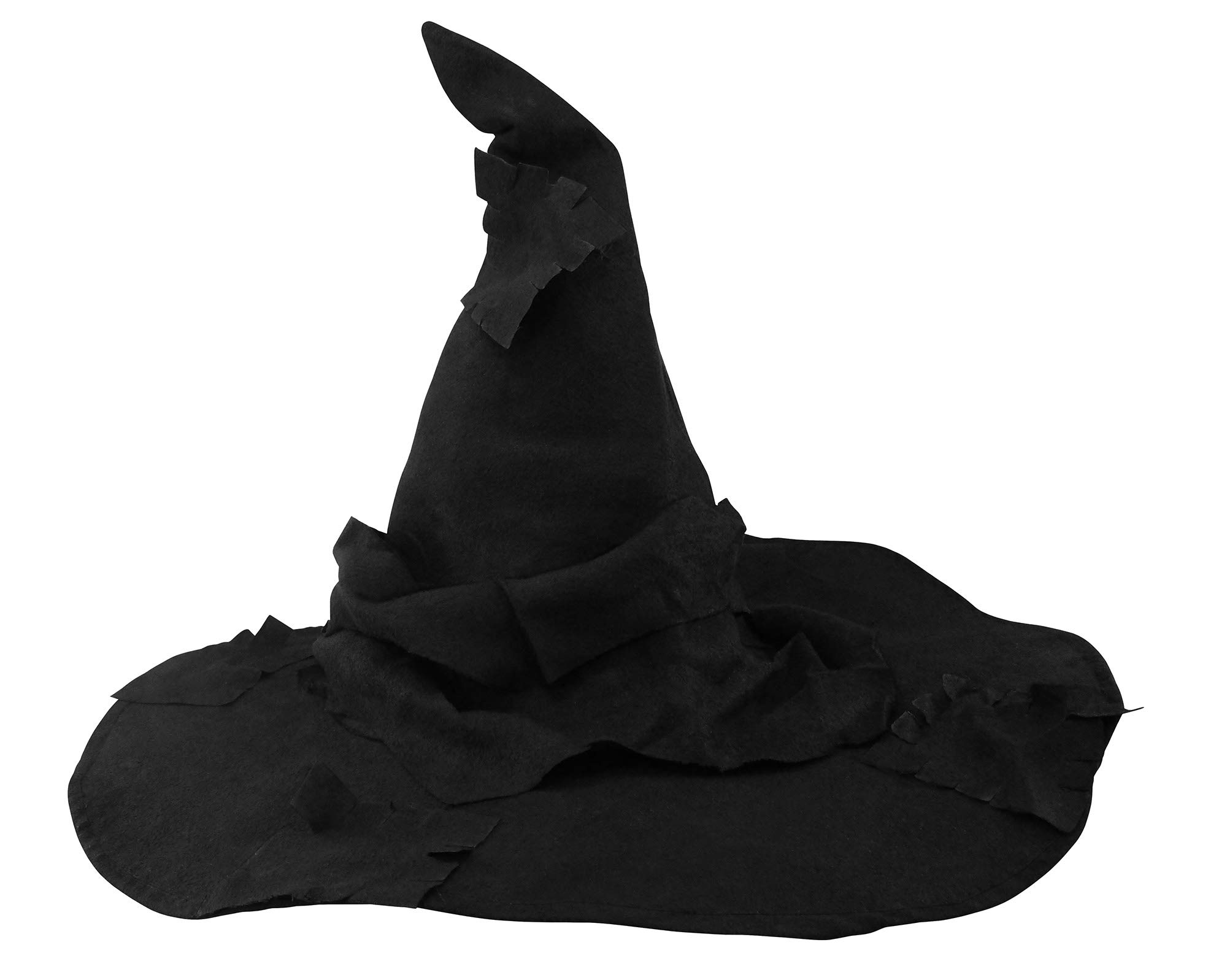 Nicky Bigs Novelties Adult Tattered Scarecrow Witch Hat - Distressed Wizard Costume Hat - Sorcerer Halloween Costume Accessories, Black, One Size