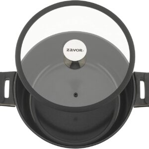 Zavor Noir 5 Qt Dutch Oven - Premium Cast Aluminum with Titanium-based Nonstick Ceramic Coating & Removable Handles - Ultra Lightweight - Oven & Induction Ready | Noir Collection