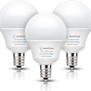 JandCase E12 LED Bulbs 60Watt Equivalent [12 Pack], LED Ceiling Fan Light Bulbs Small Base, 5000K Daylight G14 Small Base Light Bulb for Ceiling Fan Light Fixture, Non-Dimmable, UL Listed