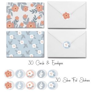 Blank Cards with Envelopes All Occasion 30-Blank Note Cards with Envelopes & Stickers | 4” x 6” Blank Greeting Cards Stationary Cards set | Assortment of Colored Stationary Plain Greeting Cards.