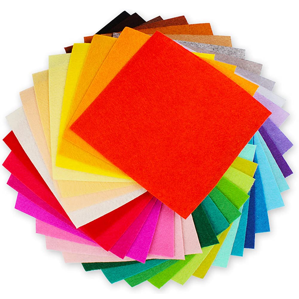 Felt Sheets, 40 Pcs 12 X 12 inches (30 X 30cm) 1mm Thick Soft Felt Fabric Sheet, DIY Craft Sewing Pre-Cut Quilt Squares, Premium Colorful Hard Fabric Sheets for Handmade Crafting& DIY Projects.