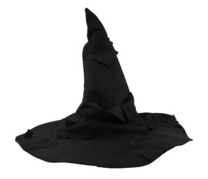 nicky bigs novelties adult tattered scarecrow witch hat - distressed wizard costume hat - sorcerer halloween costume accessories, black, one size