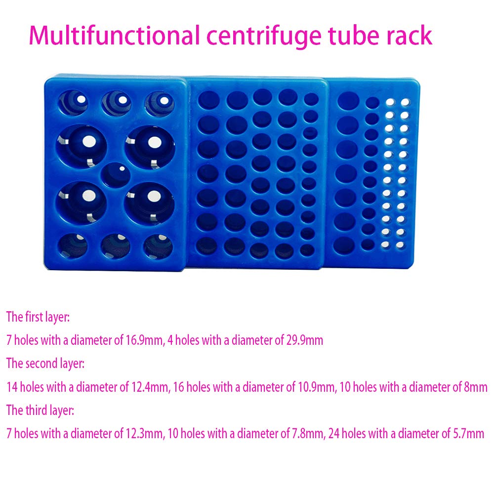 KINNOSE Multifunctional Tube Rack Polypropylene PCR Centrifuge Tube Holder for Almost All The Microcentrifuge Tubes of 0.2ml to 50ml Specifications