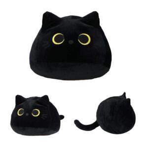 Bisceolife Plush Toy Black Cat, Cat Plush Toy Pillow, Creative Cat Shape Pillow, Cute Cat Plush Toy Gift for Girl Boy Girlfriend