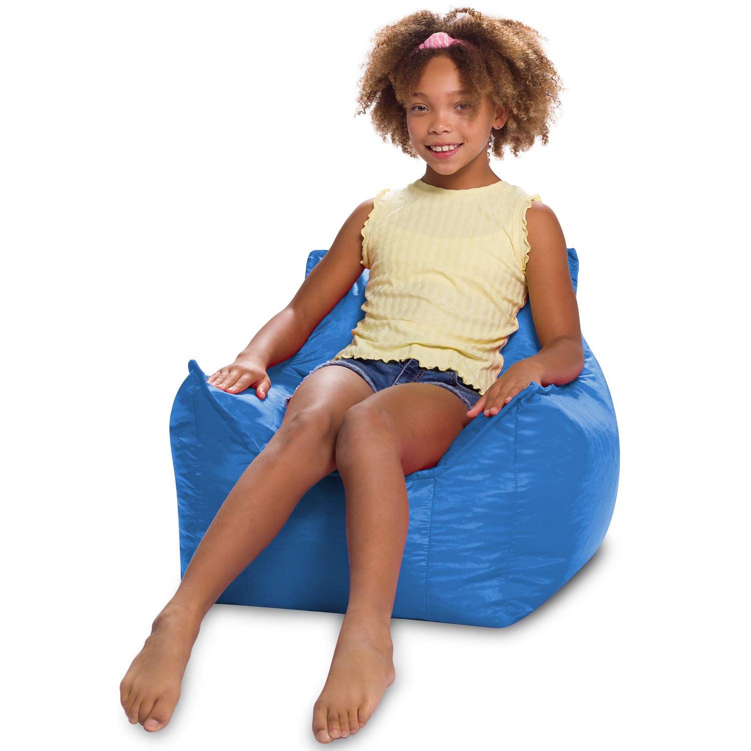 Posh Creations Newport Bean Bag, Relaxing Chair for Kids Use for Gaming, Reading and Watching TV, Medium, Soft Nylon - Royal Blue