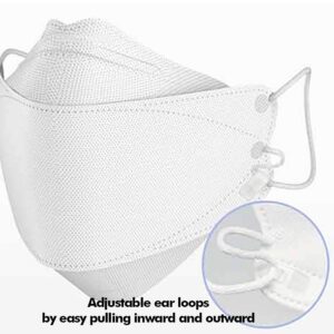 (Pack of 10) [EverGreen CleanTop] (Adjustable Strap) 4-Layers Premium Filters (KF94 Certified) Face Mask (Made in Korea) Respirators Protective Disposable Safety Dust Covers (Adults) Individual Packaged - White -