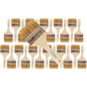 vermeer chip paint brushes - 24-pack - 3" chip brushes for paints, stains, varnishes, glues, & gesso - home improvement - interior & exterior use