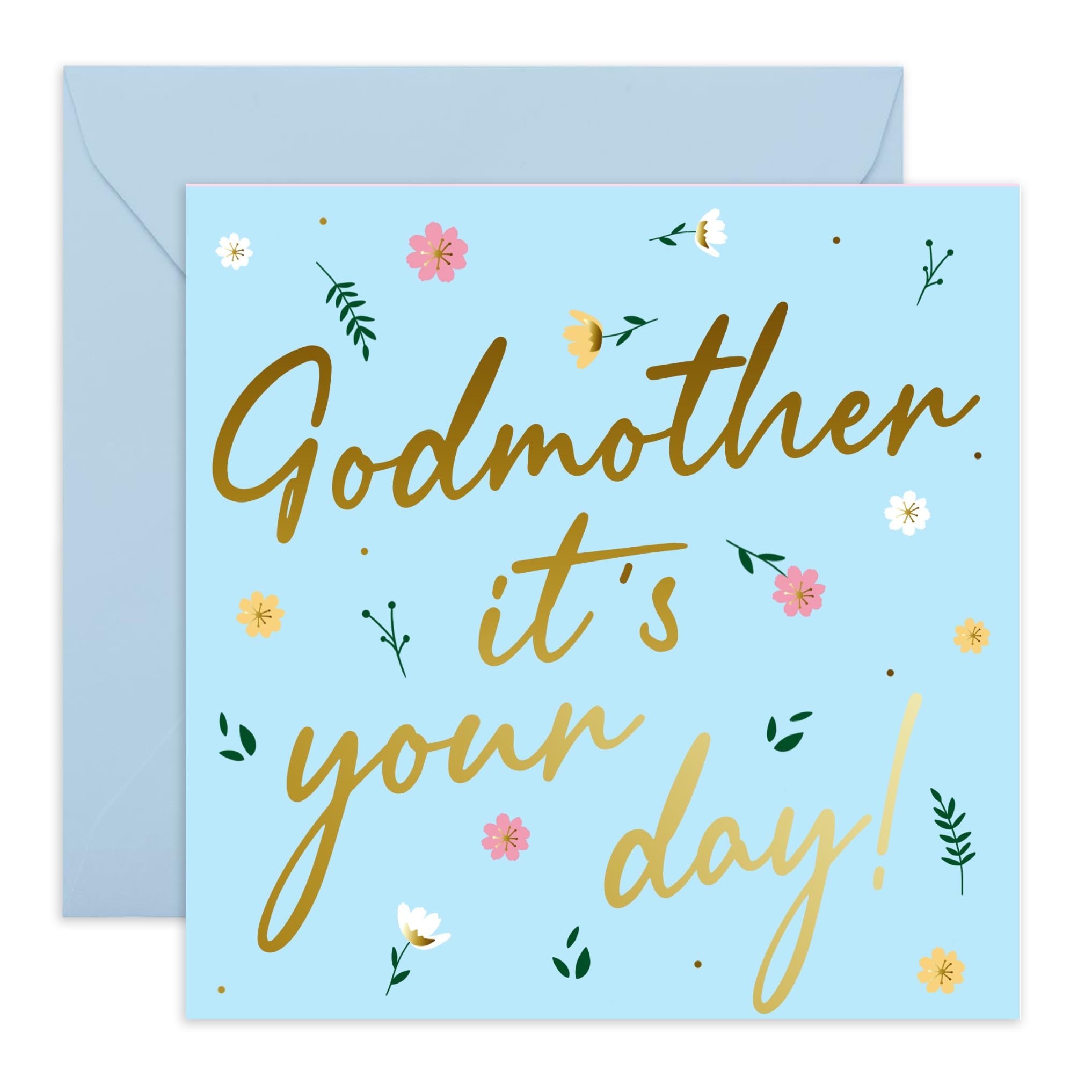 CENTRAL 23 Mother's Day Card for Her - 'Godmother Its Your Day' - Sweet Birthday Card for Godmother - Godmother Birthday Card - Cute Birthday Cards for Women - Comes with Cute Stickers