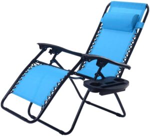 topment folding patio lawn beach recliner outdoor zero gravity lounge chair, 1 pc, blue