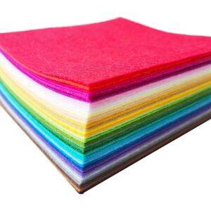 Felt Sheets, 40 Pcs 12 X 12 inches (30 X 30cm) 1mm Thick Soft Felt Fabric Sheet, DIY Craft Sewing Pre-Cut Quilt Squares, Premium Colorful Hard Fabric Sheets for Handmade Crafting& DIY Projects.