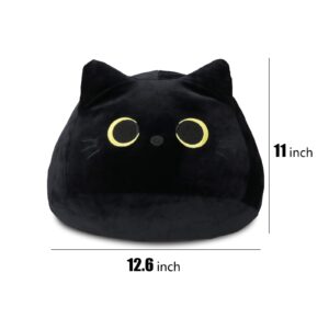 Bisceolife Plush Toy Black Cat, Cat Plush Toy Pillow, Creative Cat Shape Pillow, Cute Cat Plush Toy Gift for Girl Boy Girlfriend