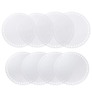 exceart woven baskets braid tool acrylic board bag 8pcs plastic canvas sheet for eembroidery yarn crafting diy handmade materials (round) braid tool knitting tools round basket