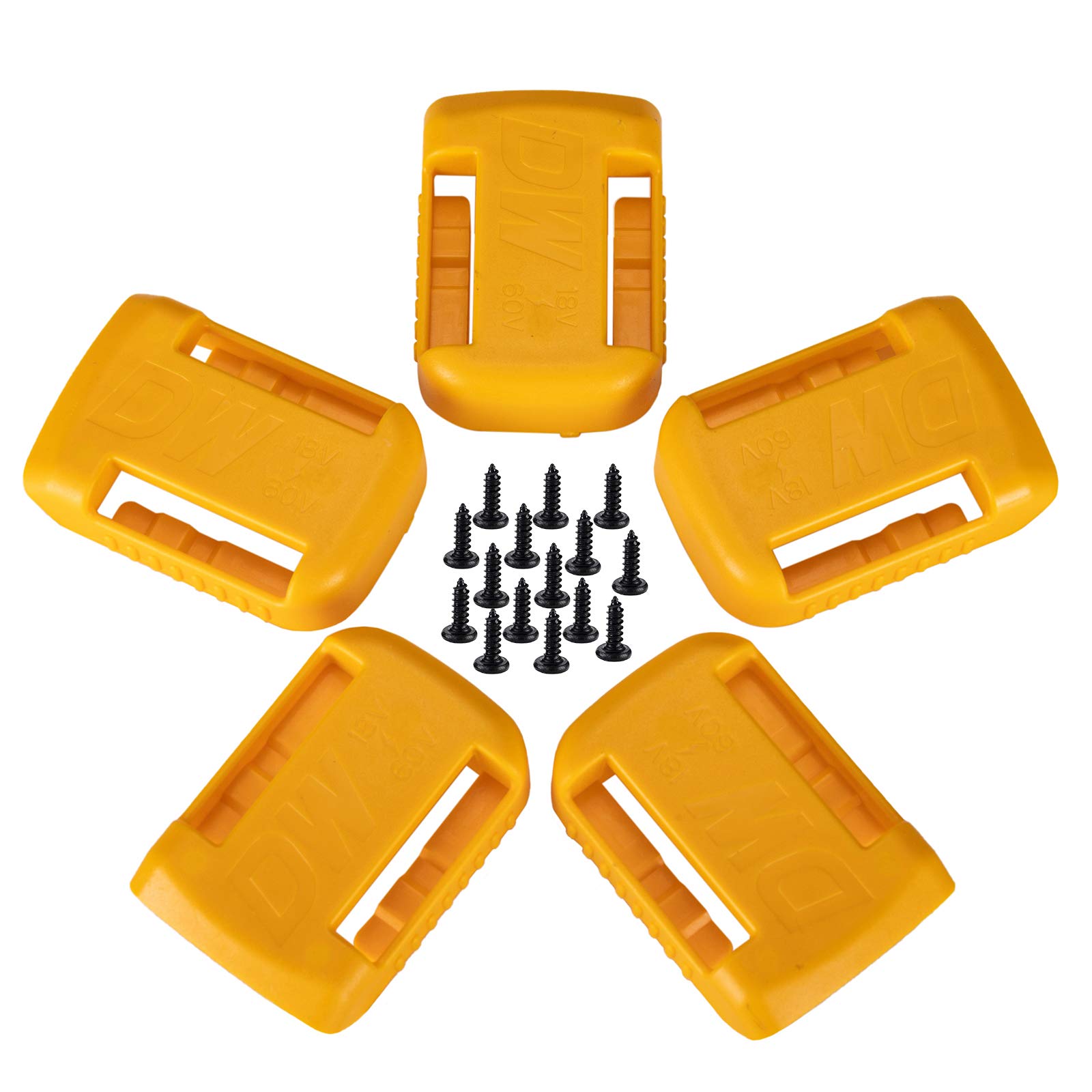 Crtbelfy 5 Pack Battery Holder Compatible for Dewalt 20V 60V Battery Mounts Hanger Dock Holder Fit for DCB200 DCB203 DCB205 Batteries