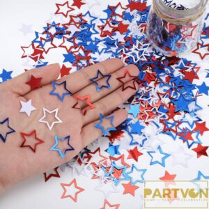 Red White Blue Twinkle Stars Table Confetti for 4th of July Party Decorations Independence National Day American Theme Birthday Patriotic Party Supplies, Memorial Day Veterans Day Party Decorations