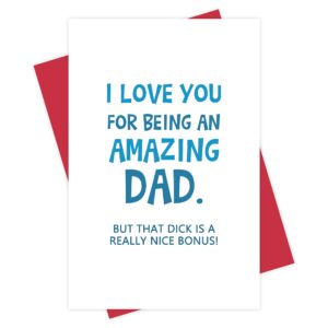 naughty fathers day card, funny birthday card for dad husband, cheeky card from wife