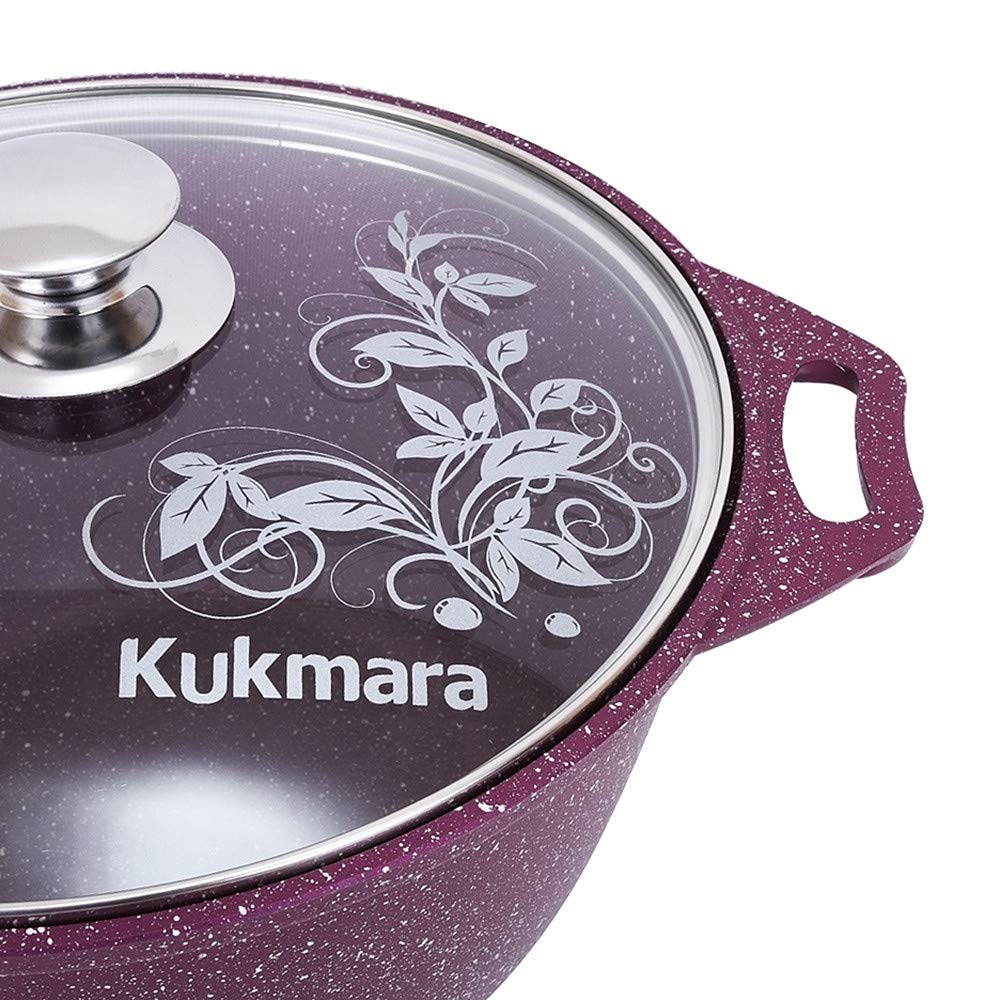 Cooking Pot Aluminum Pot with Glass Lid "Trendy style" (mystery) Cookware Kitchen Pot (6.3-qt. (6 L))