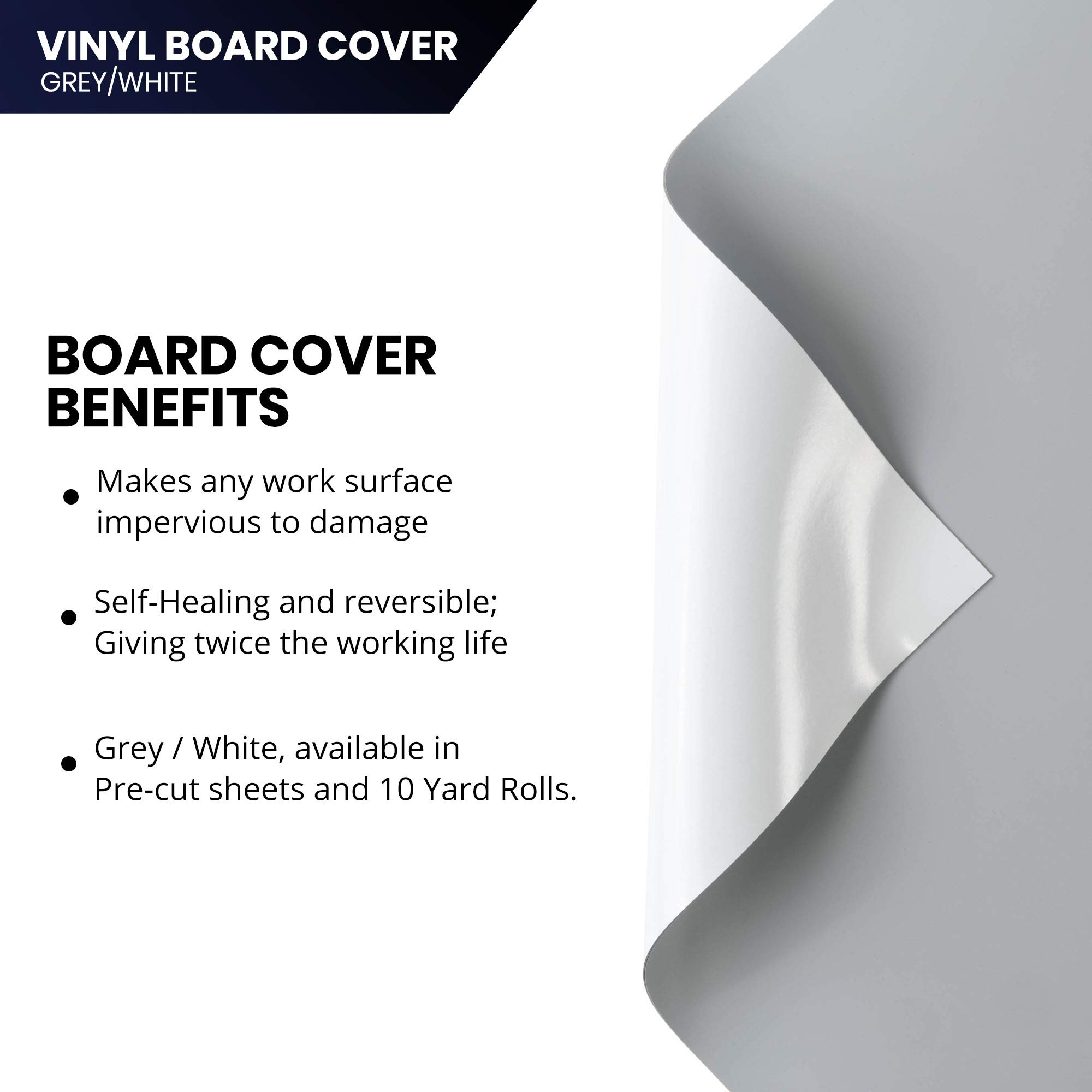 Pacific Arc Vinyl Board Cover. Self Healing and Stain Resistant Green/Ivory Sheet, 31 inches bt 42 inches