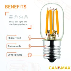 Canamax T7 E17 LED Appliance Bulb 2W 120V High Output Warm White Light 2700K 220lm for Microwave Oven Light, Range Hood Light, Refrigerator Light - Pack of 3