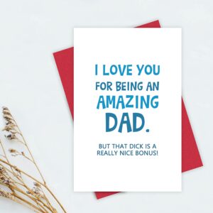 Naughty Fathers Day Card, Funny Birthday Card for Dad Husband, Cheeky Card From Wife