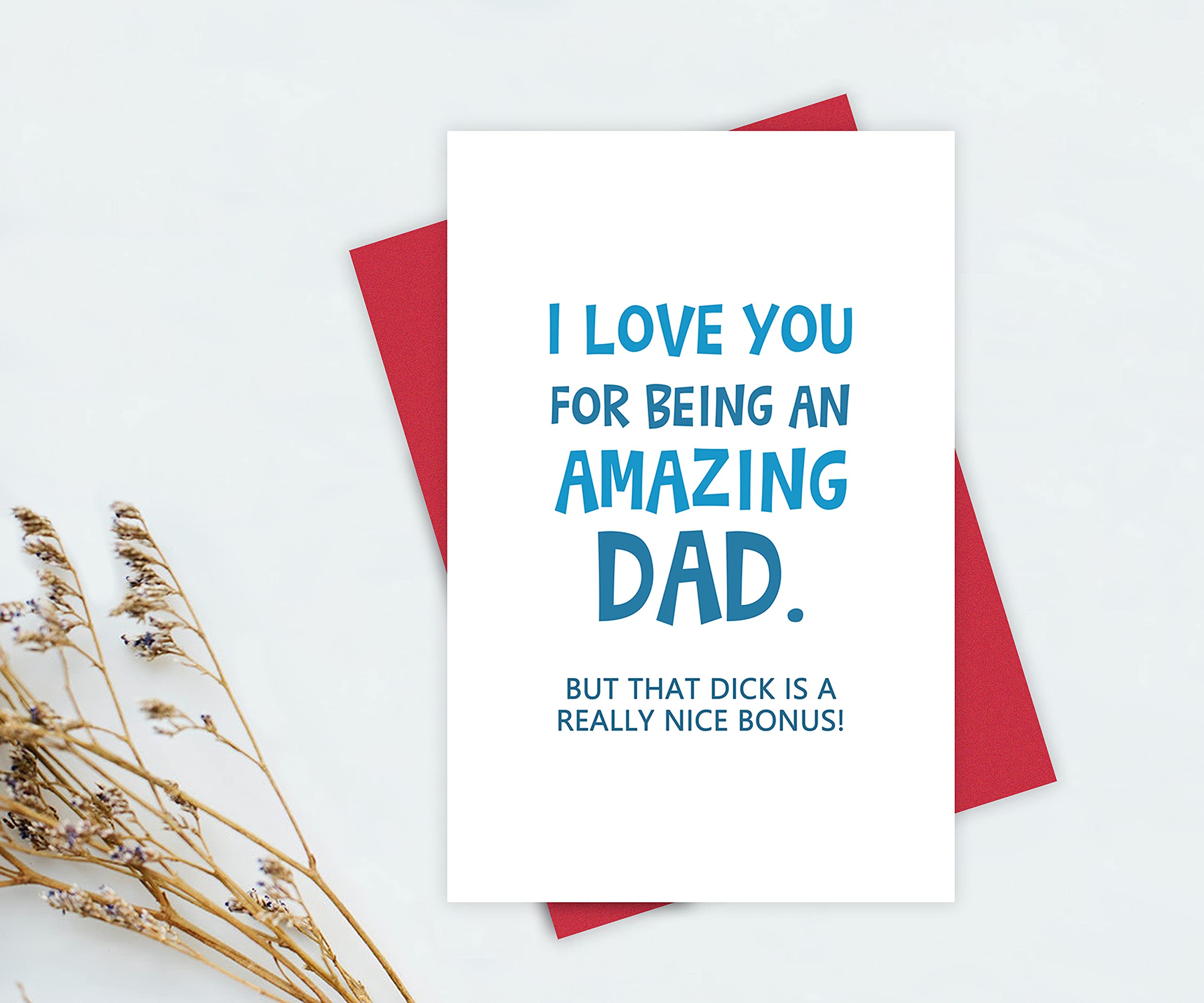 Naughty Fathers Day Card, Funny Birthday Card for Dad Husband, Cheeky Card From Wife