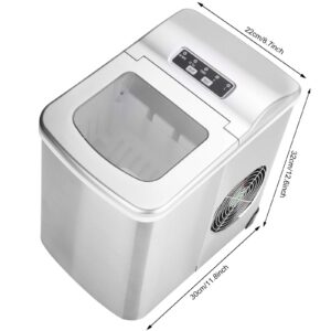 Ice Maker Machine for Countertop,Ice Cubes Ready in 8 Mins,Makes 26 lbs Ice in 24 Hours,Portable Ice Cubes Machine for Homes, Restaurants, Bars, Hotels, Grocery Stores