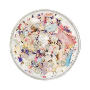 Unicorn Candle by New Moon Beginnings - Dried Flower & Crystal Candles - Soy Candles - Glitter Unicorn Candle - Angel Aura Quartz, Aquamarine, Rose Quartz - (Set of 6 Tealights)