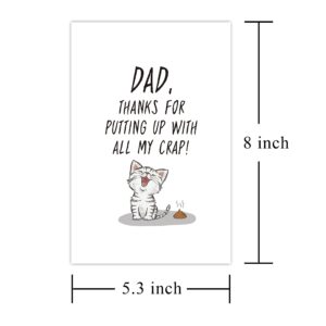 Kirynurd Decolove Funny Card for Dad, Birthday Card for Daddy, Fathers Day Card for Cat Lover