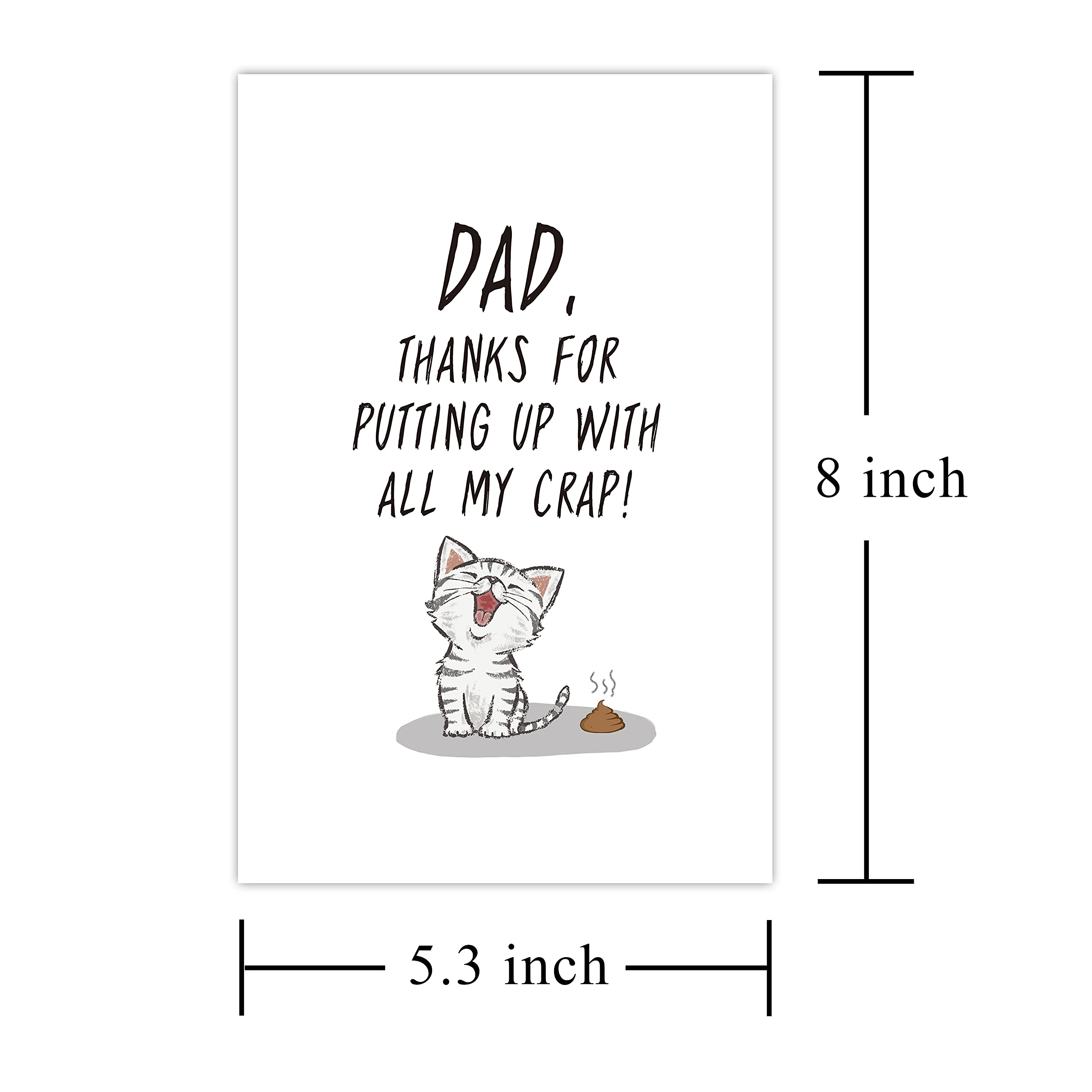 Kirynurd Decolove Funny Card for Dad, Birthday Card for Daddy, Fathers Day Card for Cat Lover