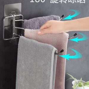 Rotating Towel Holder Rack for Kitchen Bathroom - Stainless Steel Wall Mounted Towel Bar with 3-Arm