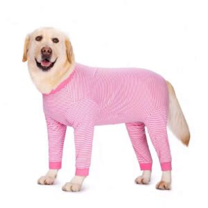 yeapeeto dog onesie surgery recovery suit for large medium bodysuit dogs pajamas pjs full body for shedding, prevent licking, wound protection, cone alternative (4x-large (pack of 1), pink)