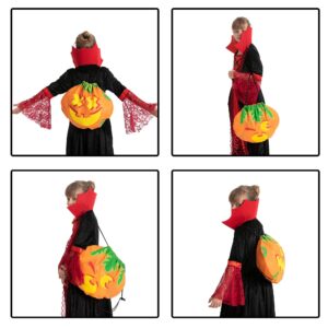 JOYIN 6 Pcs Halloween Drawstring Treat Bags, Large Halloween Pumpkin Face Backpacks for Kids, 17" Halloween Trick or Treat Candy Bags, Goodie Gift Bags for Halloween Party Favor Supplies