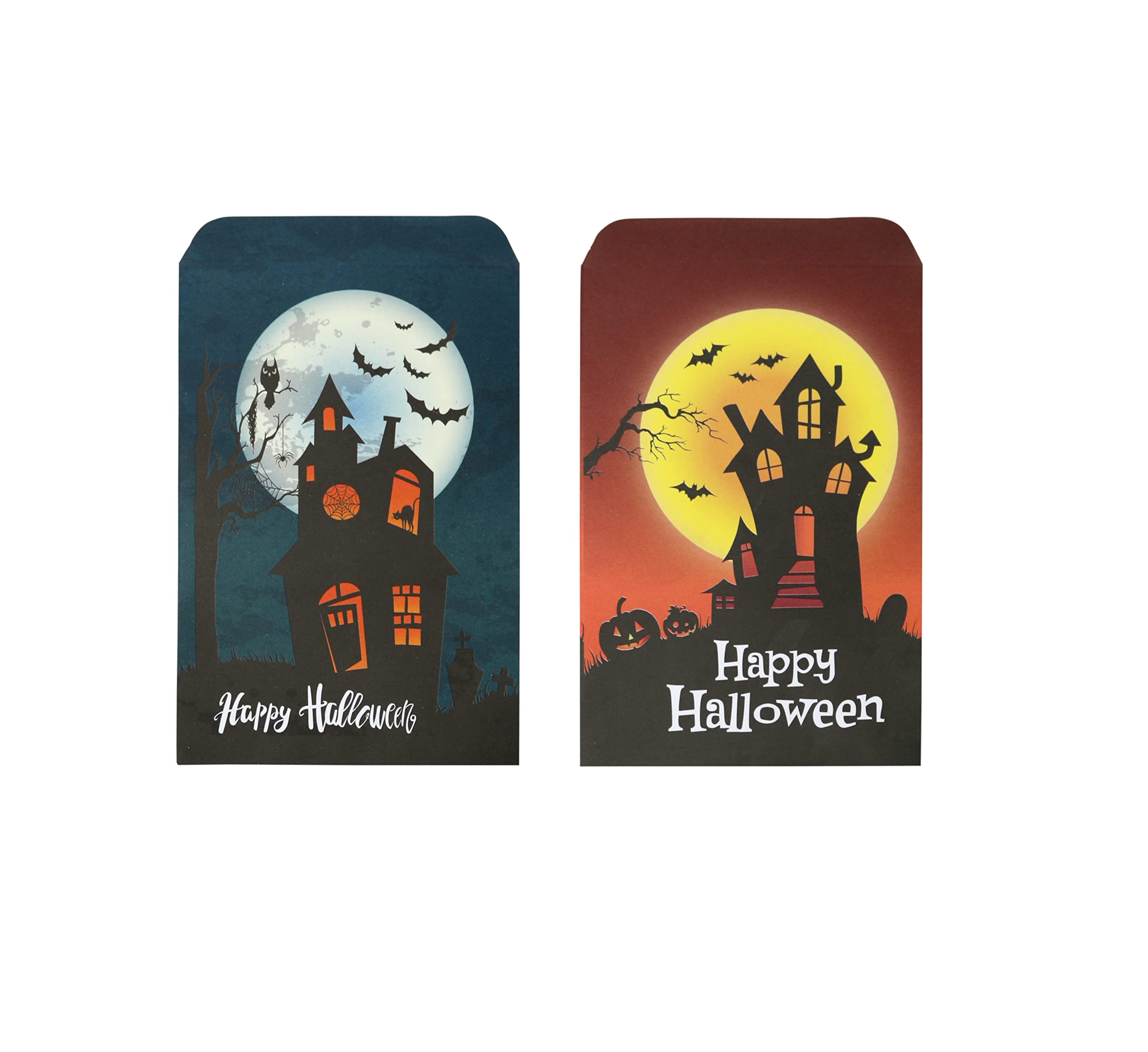 Iconikal Halloween Cookie Sleeves 120-Count - Spooky House & Jack-O-Lantern Designs - Perfect for Baked Goods, Treat Favors, Gifts