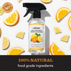 CLARK'S Natural Cutting Board Spray Cleaner, with Microfiber Cloth, for Wood Countertop – Pure Ingredients Filtered Water, Distilled Vinegar, Castile Soap, Lemon & Orange Citrus Oil Extracts, 12oz