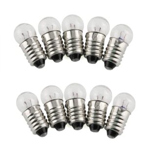 e-outstanding 25pcs e10 mini light bulbs screw base indicator light incandescent bulb diy old-fashioned flashlight lamp warm yellow light, 2.5v 0.3a