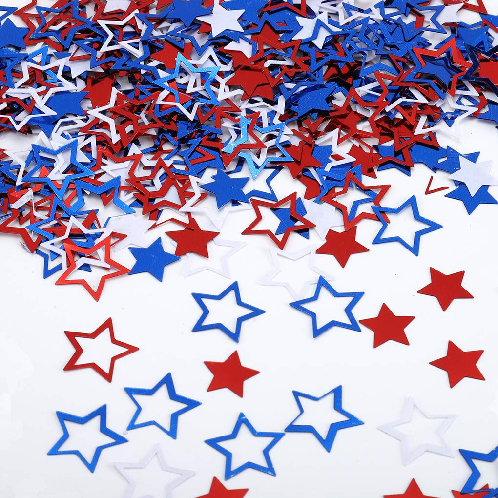 Red White Blue Twinkle Stars Table Confetti for 4th of July Party Decorations Independence National Day American Theme Birthday Patriotic Party Supplies, Memorial Day Veterans Day Party Decorations