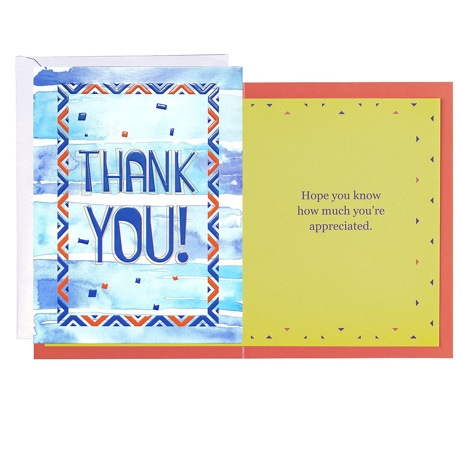 WRAPAHOLIC Thank You Card with Envelope - You're Appreciated Card - 5.9 Inch x 7.9 Inch