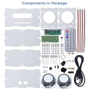 MiOYOOW DIY Bluetooth-Compatible Speaker Kit, Mini Stereo Sound Amplifier Soldering Projects with LED Flashing Light, Electronic Soldering Practice Kit for School STEM Education and Home Office Use