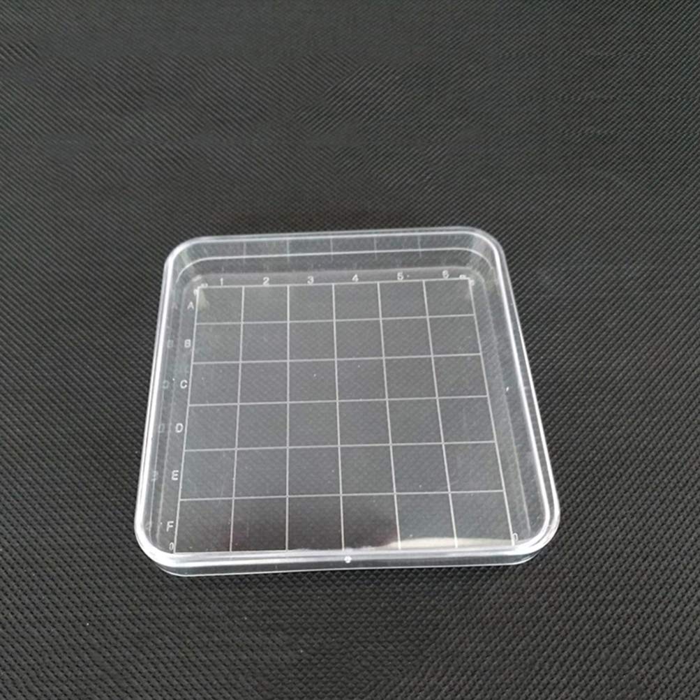 Scicalife 10 Sets Square Petri Dish with Lids, Plastic Material, Container for School Lab Science Experiment