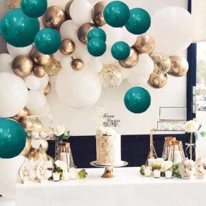 Teal White Gold Balloons Teal White Gold Birthday Decorations Women 15pcs Balloons Teal Gold Bridal Shower Decorations/Turquoise Gold Wedding Decorations